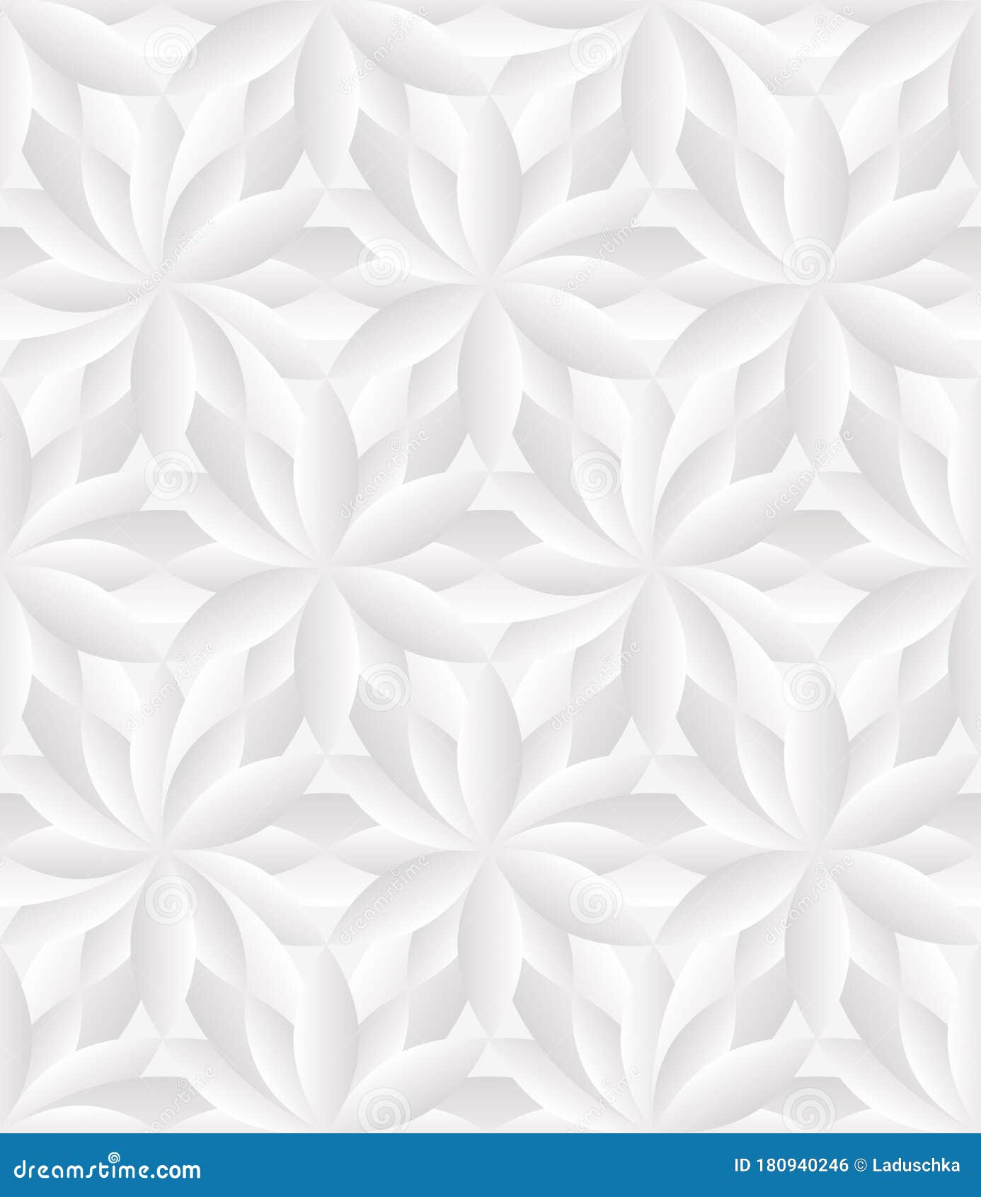 White Flower Seamless Pattern. Repeating Abstract Light Floral ...