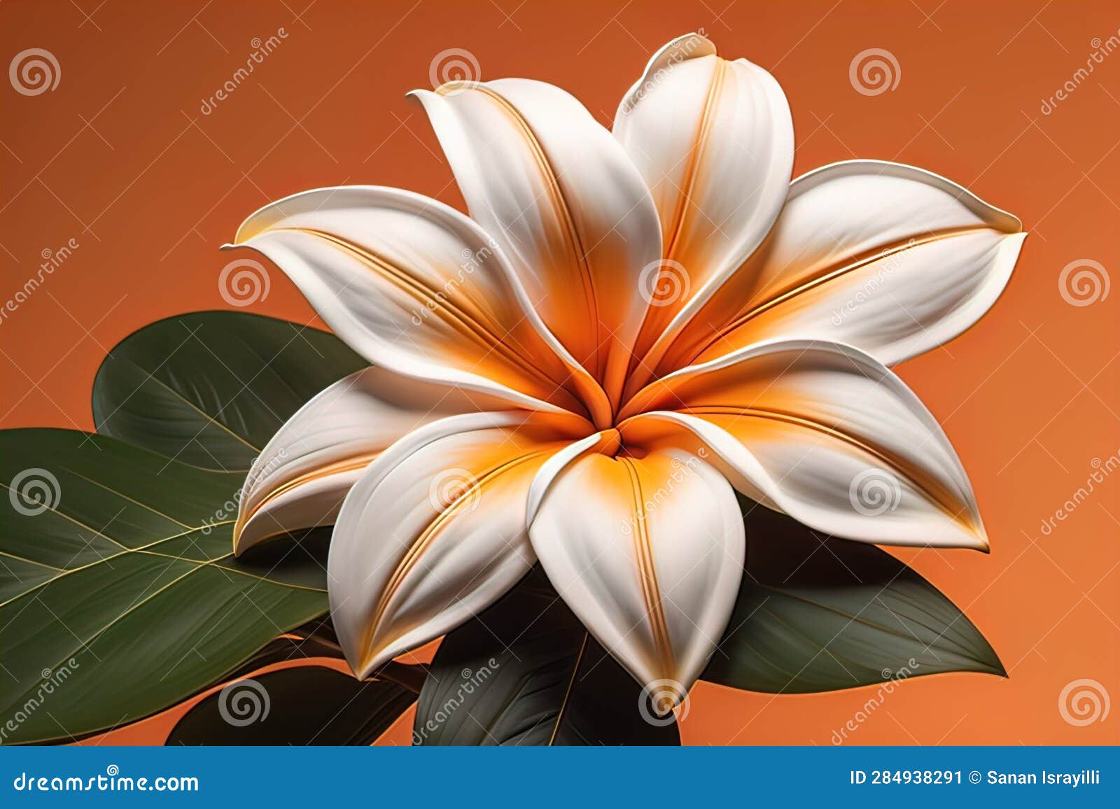 White Flower on a Solid Color Background. Ai Generative Stock ...