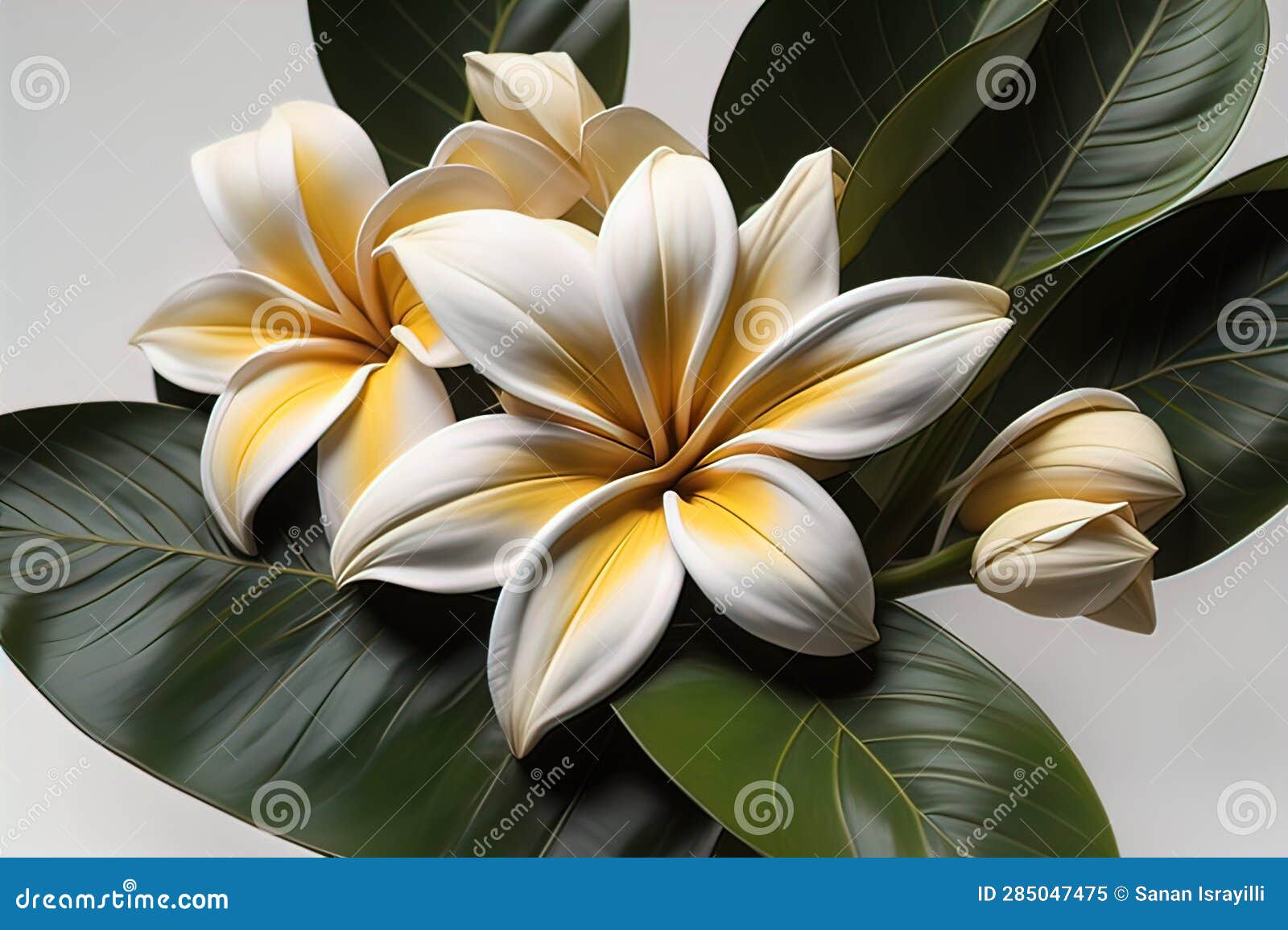 White Flower on a Solid Color Background. Ai Generative Stock Image ...