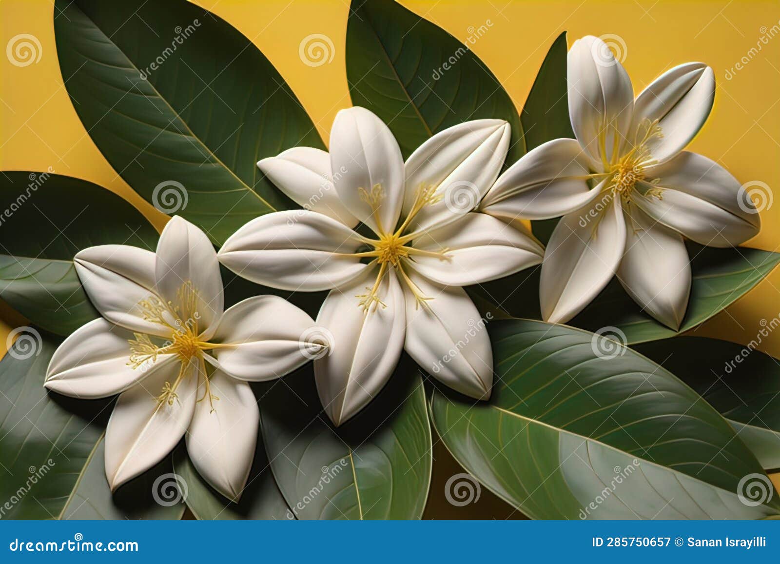 White Flower on a Solid Color Background. Ai Generative Stock Image ...