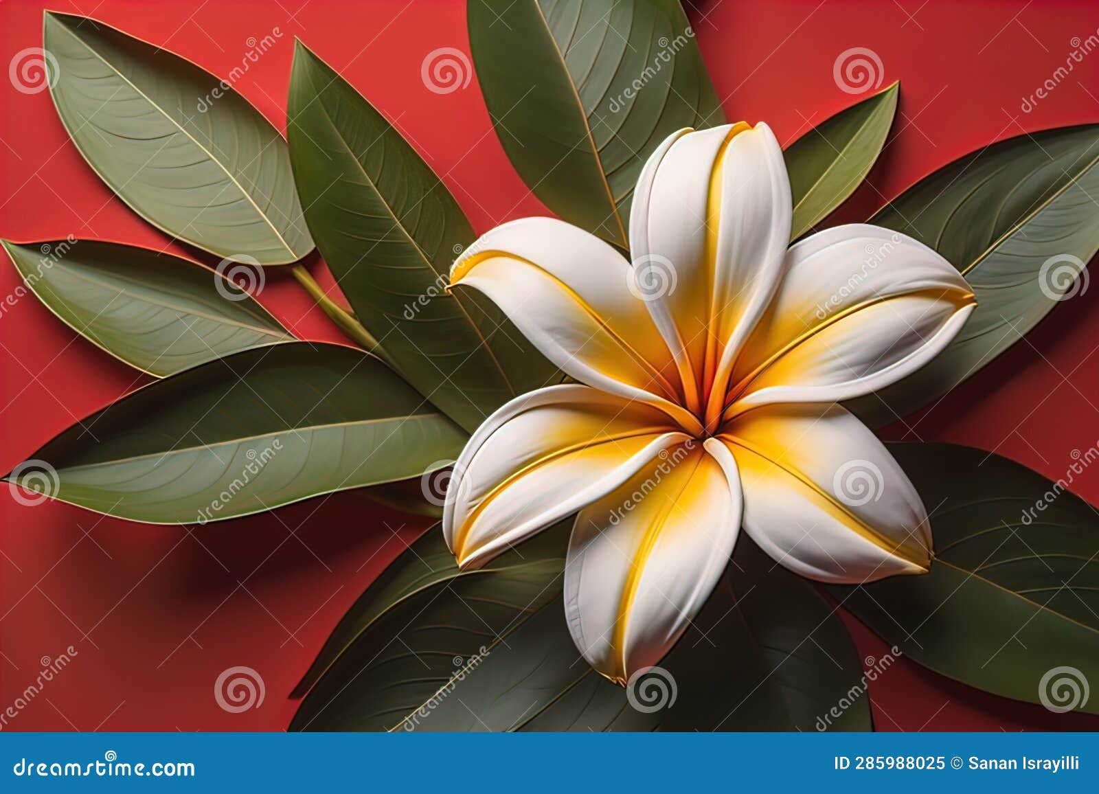 White Flower on a Solid Color Background. Ai Generative Stock Image ...