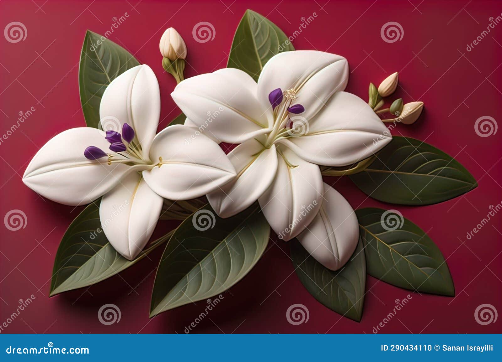 White Flower on a Solid Color Background. Ai Generative Stock Photo ...