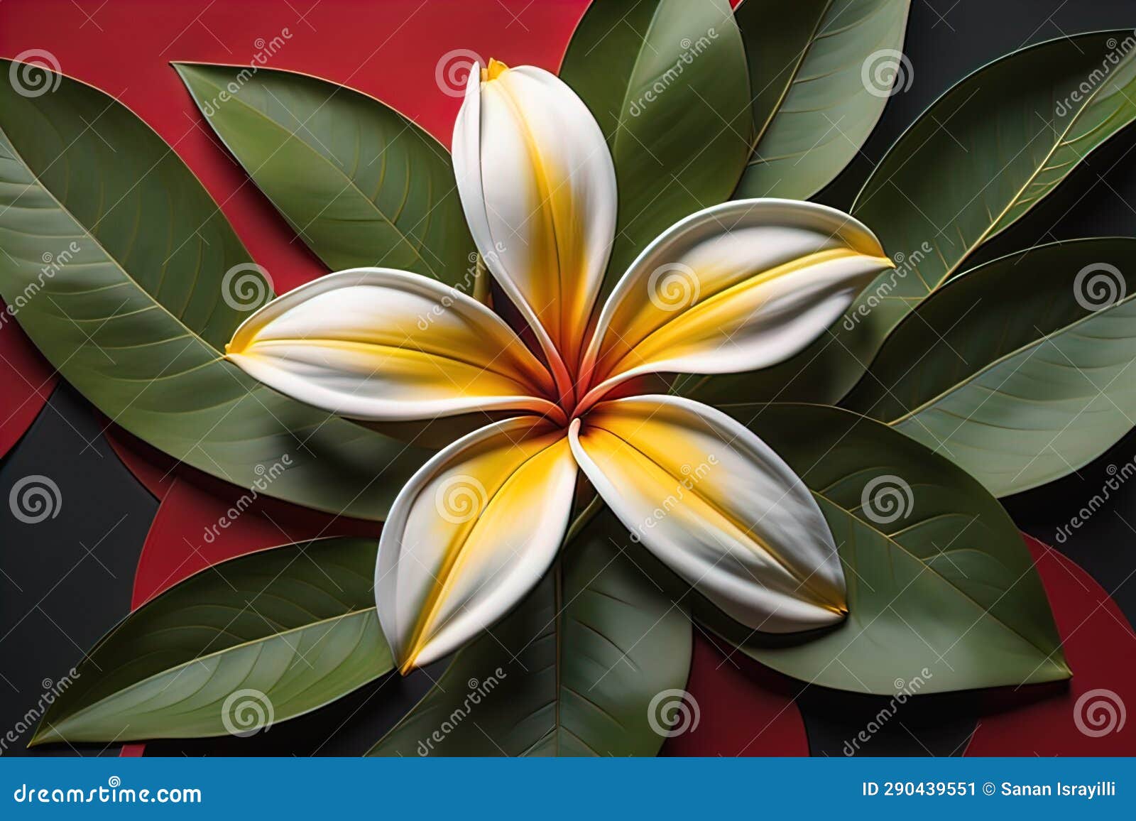 White Flower on a Solid Color Background. Ai Generative Stock Image ...