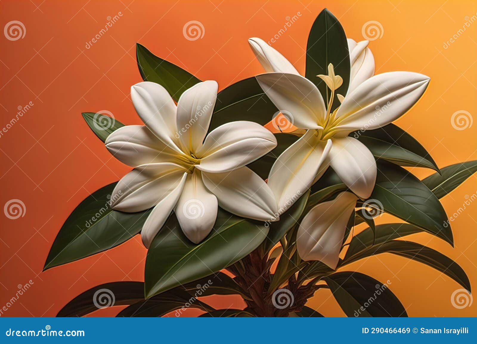 White Flower on a Solid Color Background. Ai Generative Stock Image ...
