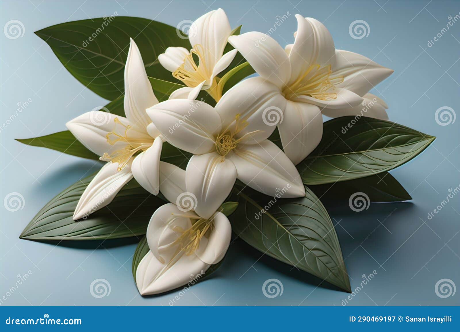 White Flower on a Solid Color Background. Ai Generative Stock Image ...