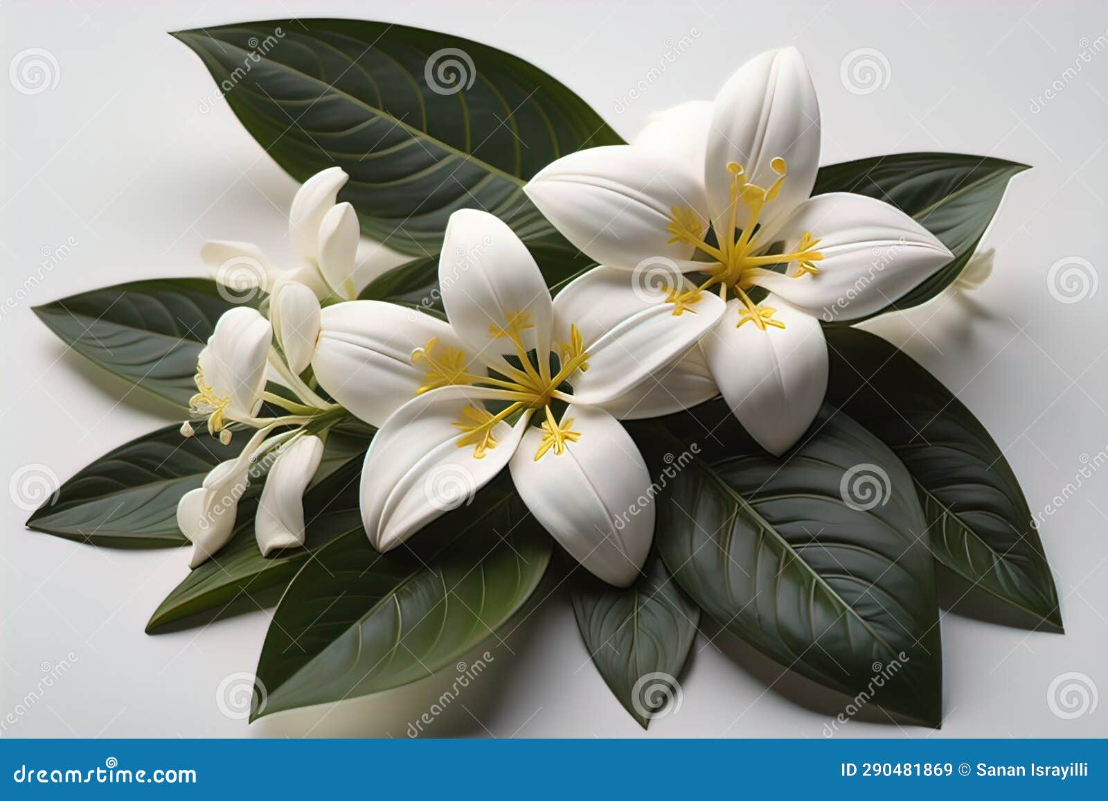 White Flower on a Solid Color Background. Ai Generative Stock Image ...