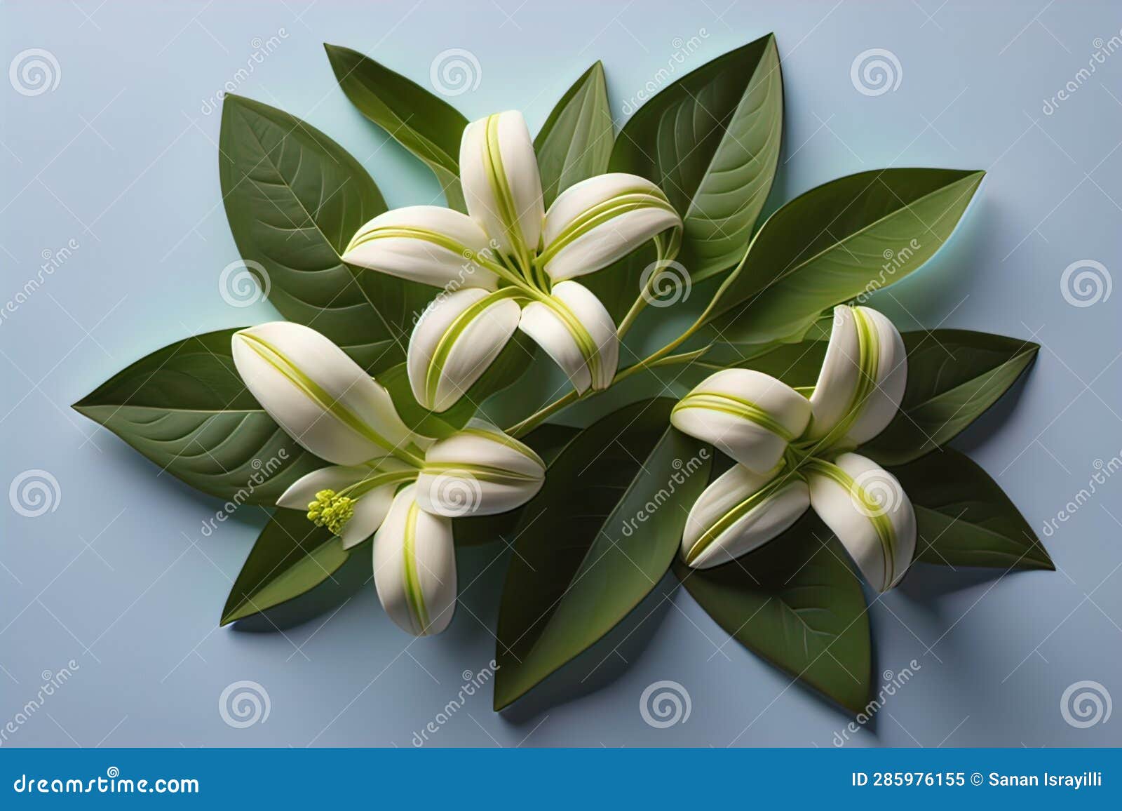 White Flower on a Solid Color Background. Ai Generative Stock Image ...
