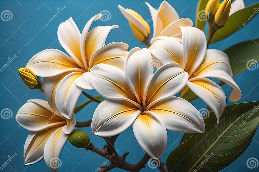White Flower on a Solid Color Background. Ai Generative Stock Image ...