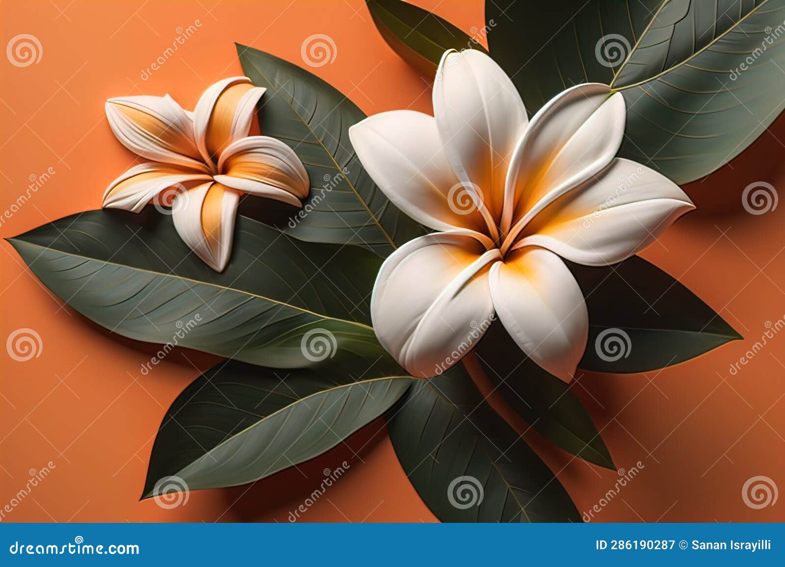 White Flower on a Solid Color Background. Ai Generative Stock Image ...