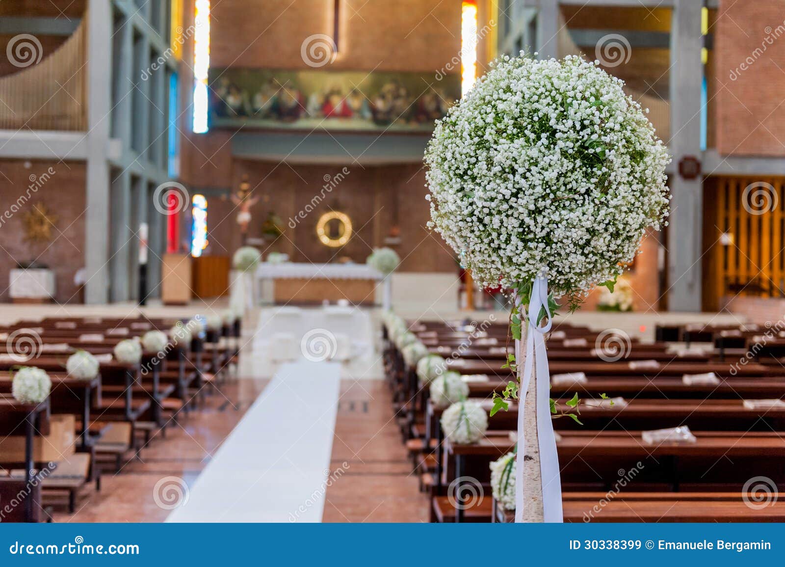 White flowers in church stock image. Image of candlelight - 30338399