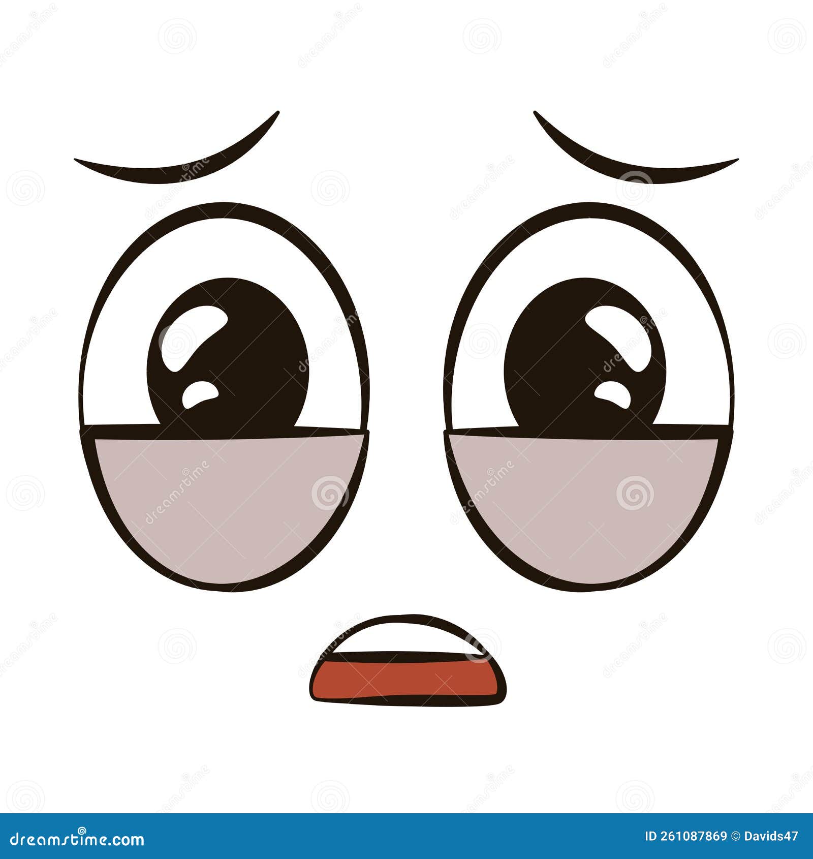 White Flt Sad Face Expression Avatar Vector Stock Vector - Illustration ...