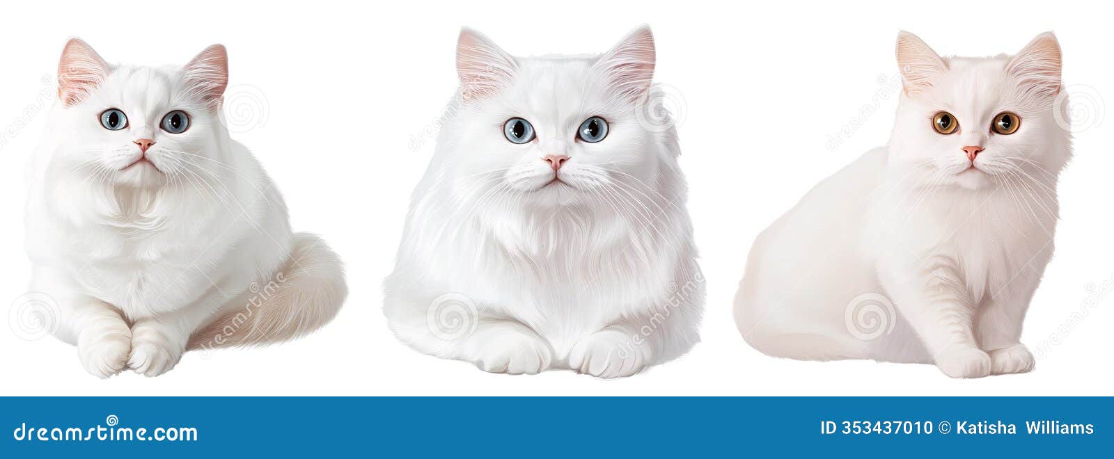 Fluffy Cats Family, Sketch For Your Design Cartoon Vector ...