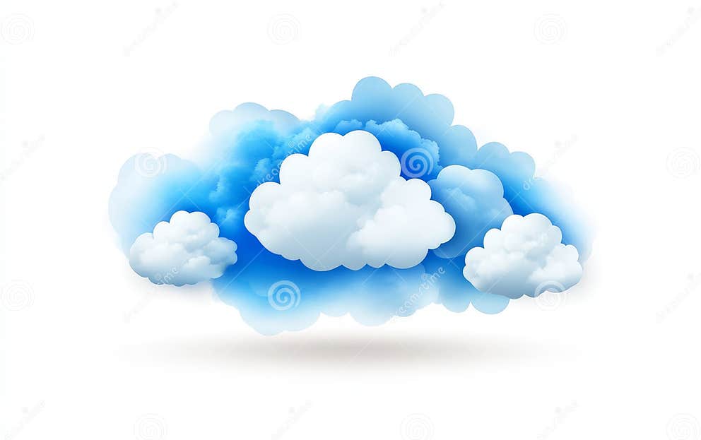 White Fluffy Cloud Cluster in a Light Blue Sky Background, Symbolizing ...