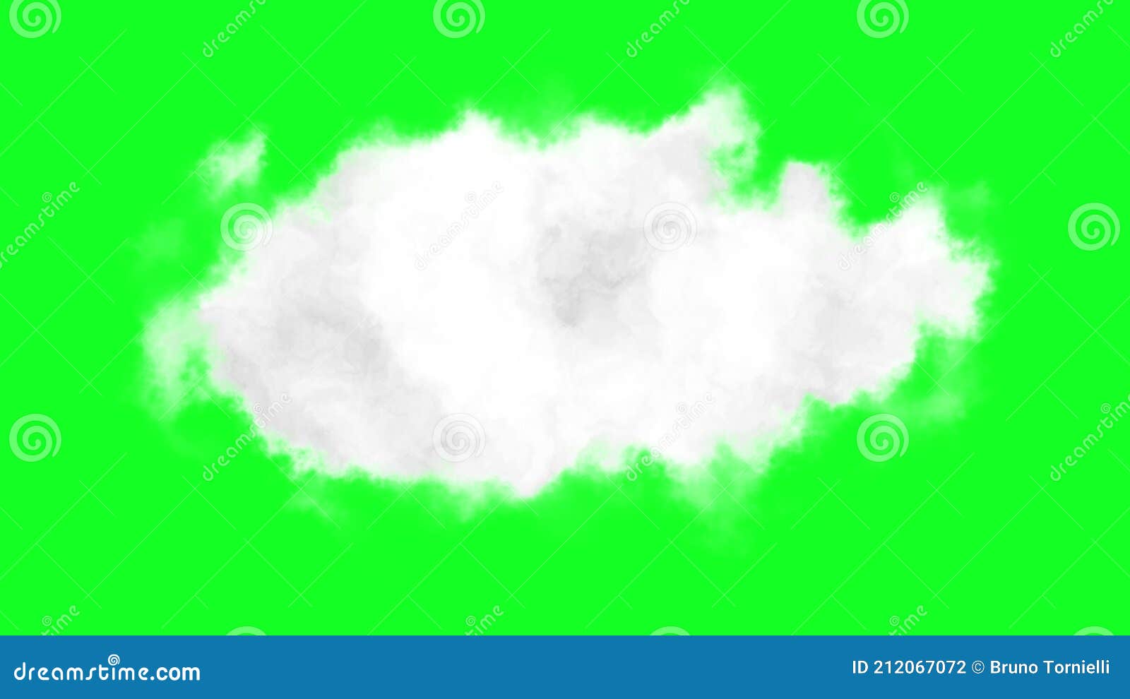 White Fluffy Cloud Green Screen Chroma Key Loop Animation Stock Footage ...