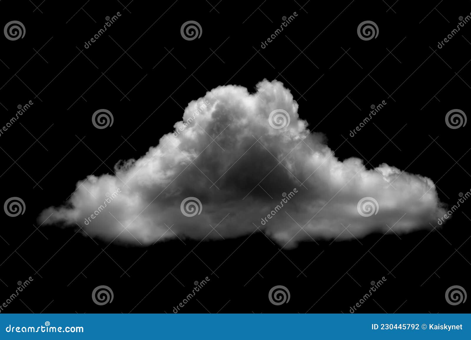 White Fluffy Cumulus Cloud Isolated Cutout on Black Background Stock ...