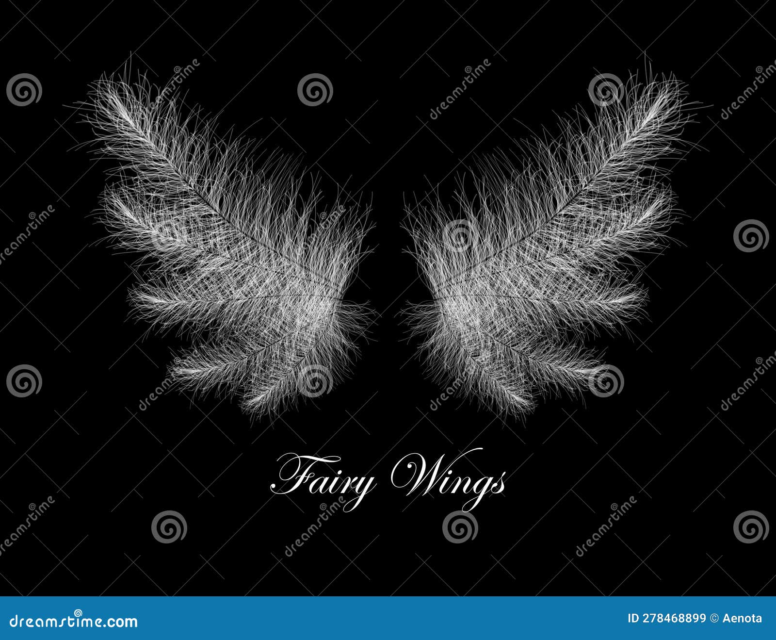 White Fluffy Fay Wings - Dreamlike Fuzzy Pixie Wings Stock Vector ...