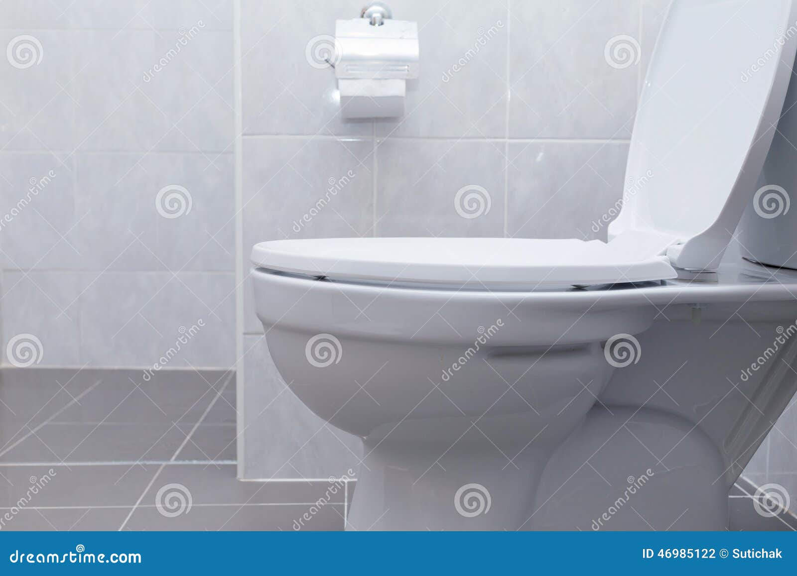 White Flush Toilet in Modern Bathroom Stock Photo - Image of bathroom ...