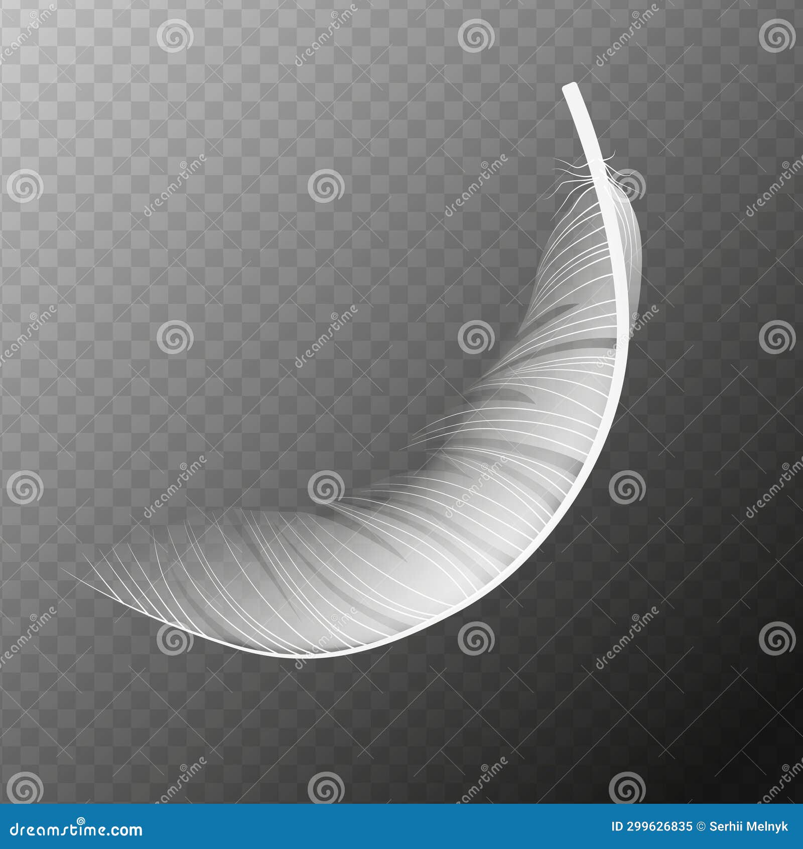 White Flying feather stock vector. Illustration of shadow - 299626835