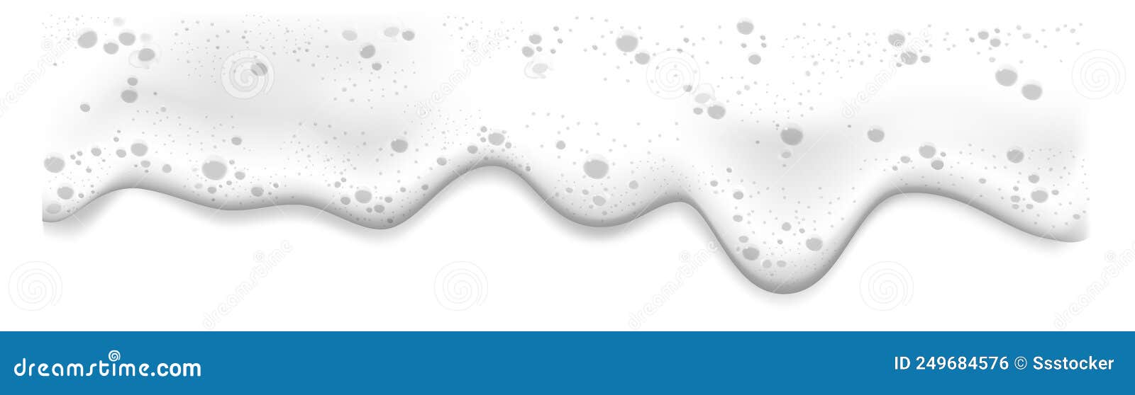 White Foam Dripping. Realistic Air Bubbles Border Stock Vector ...
