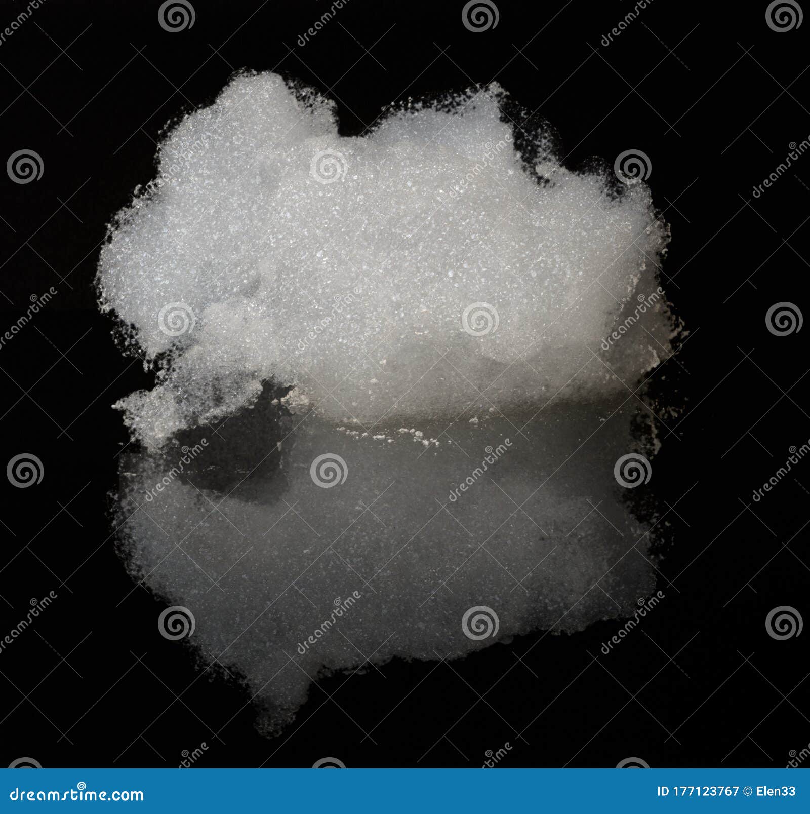 White Foam with Reflection Isolated on Black Stock Image - Image of ...