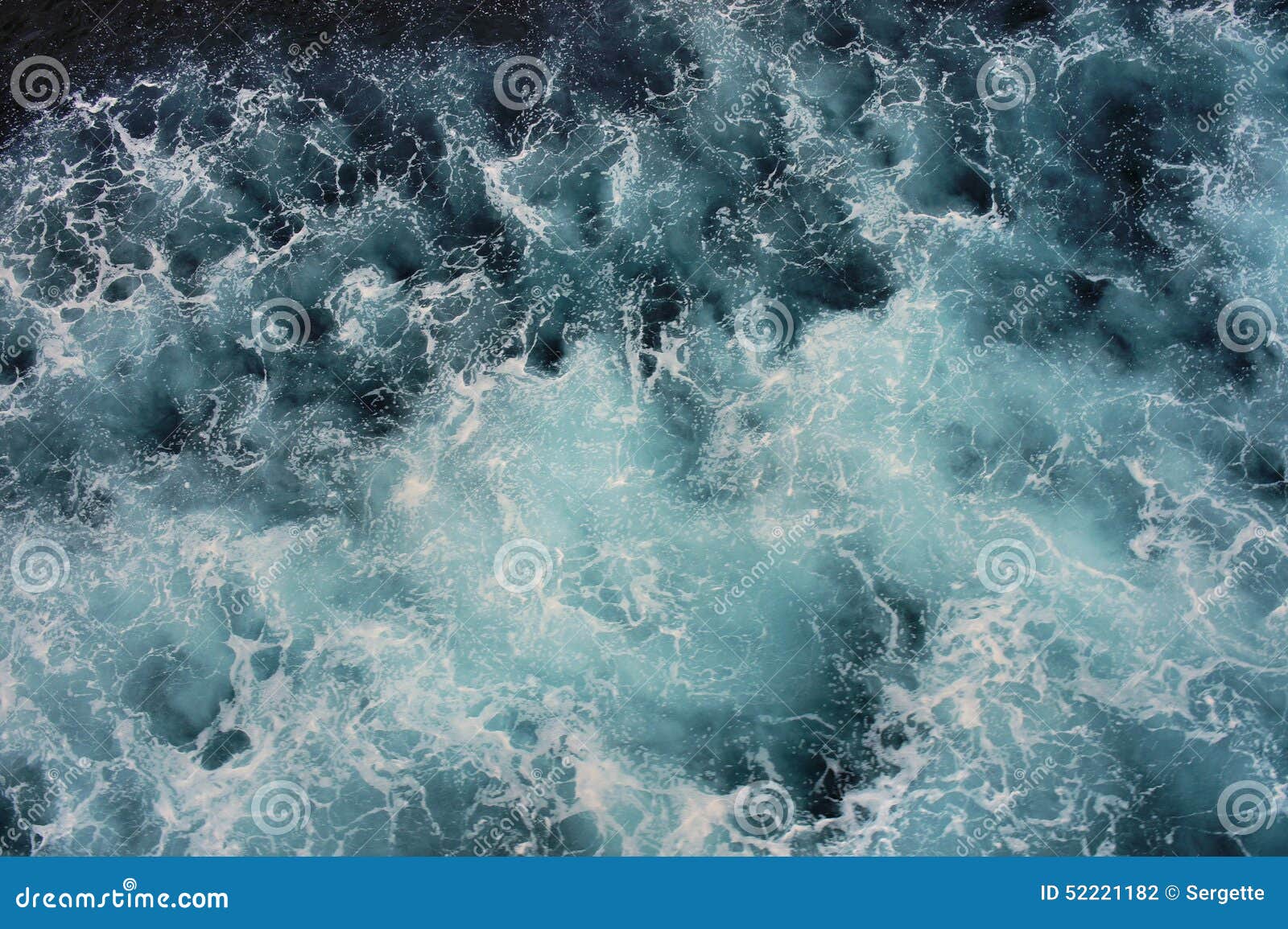 White Foam on the Surface of the Blue Sea. Stock Photo - Image of ...