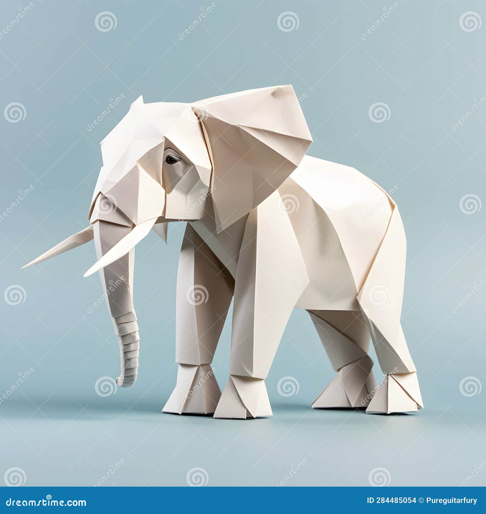 Origami Standing Elephant stock illustration. Illustration of folded ...