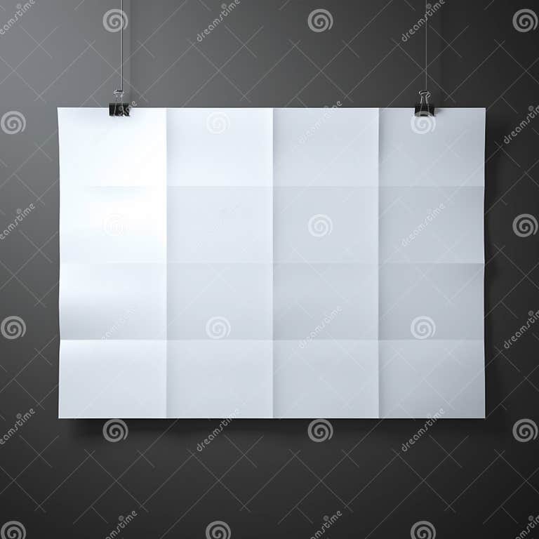 White Folded Sheet of Paper Stock Image - Image of communication, media ...