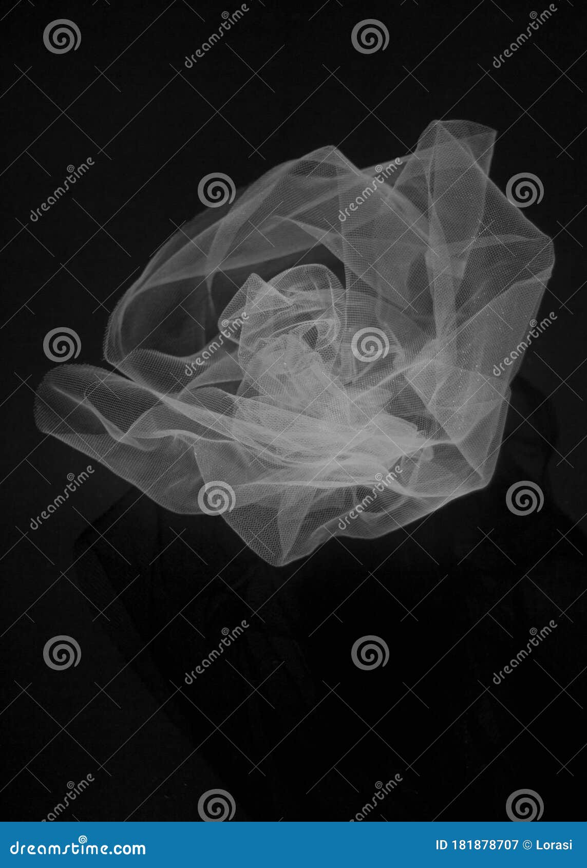 White Veil on a Black Background Stock Image - Image of tape, nylon ...