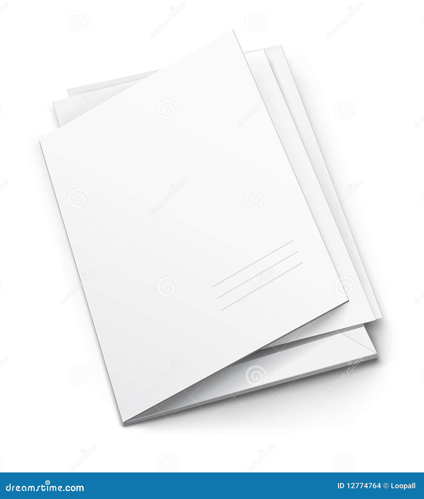 White Folder with Blank Titular Cover Stock Illustration - Illustration ...