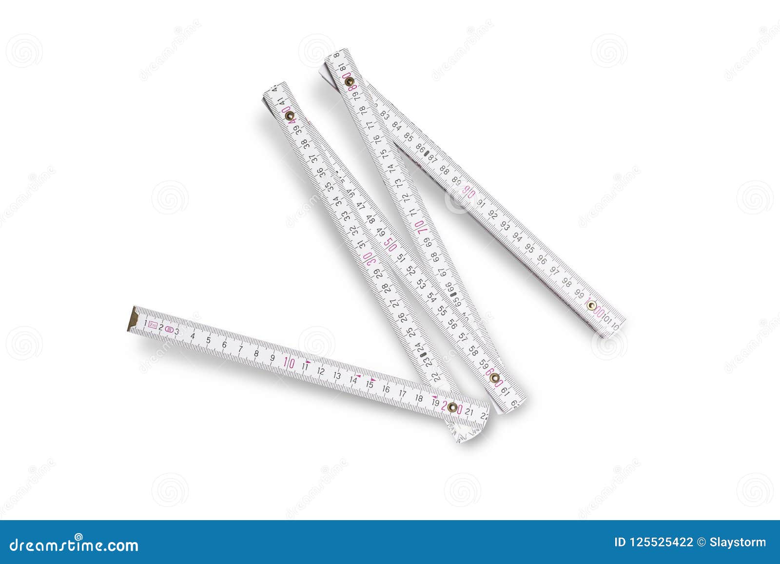 Folding Rule Measuring Tool Isolated on White Background Stock Photo ...