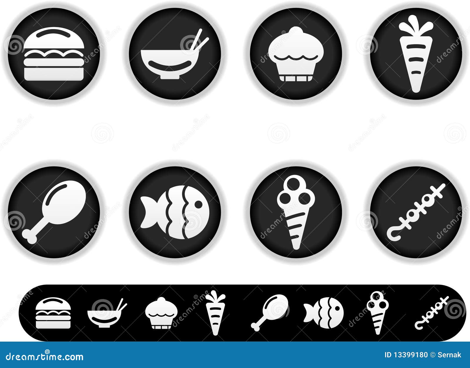 White food icons stock vector. Illustration of food, kebab - 13399180