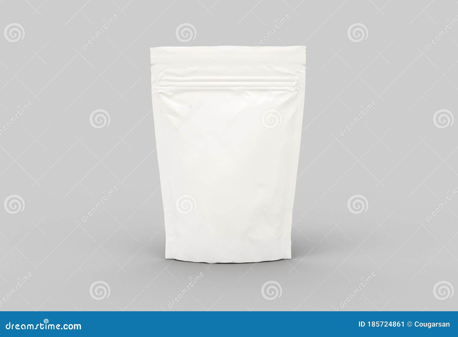 White Food and Snack Pouch Bag Packaging Mock-up Design Front View ...
