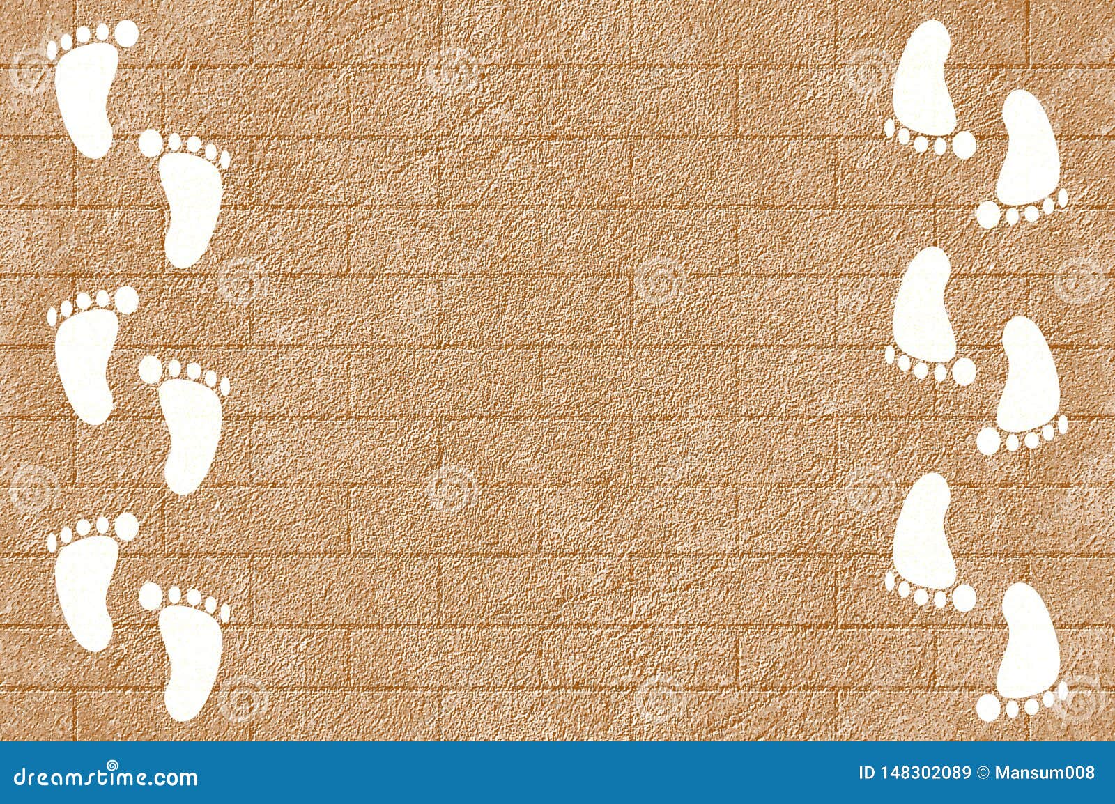 White Footprint Isolated On Black Background. Clip Art Stock ...