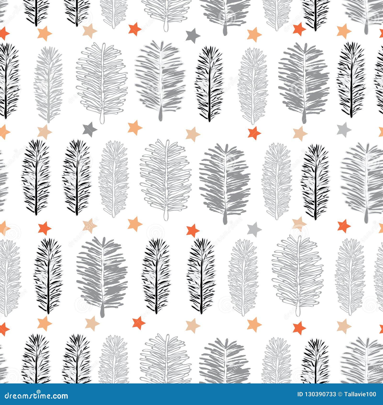 White Forest-Virgin Forest Illustration Seamless Repeat Pattern ...