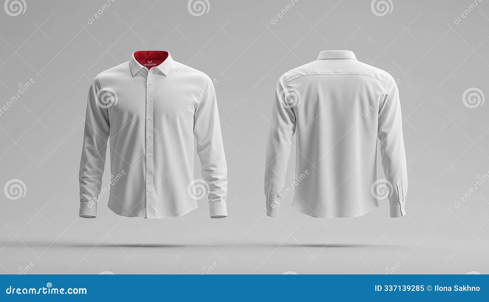 White Formal Shirt Front and Back Display Stock Illustration ...