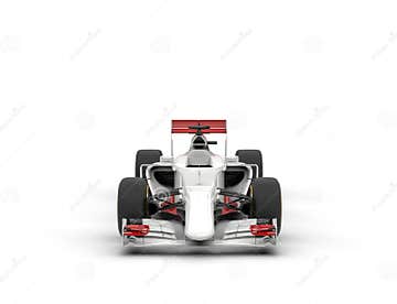 White Formula One Car - Front View Stock Image - Image of super, drive ...