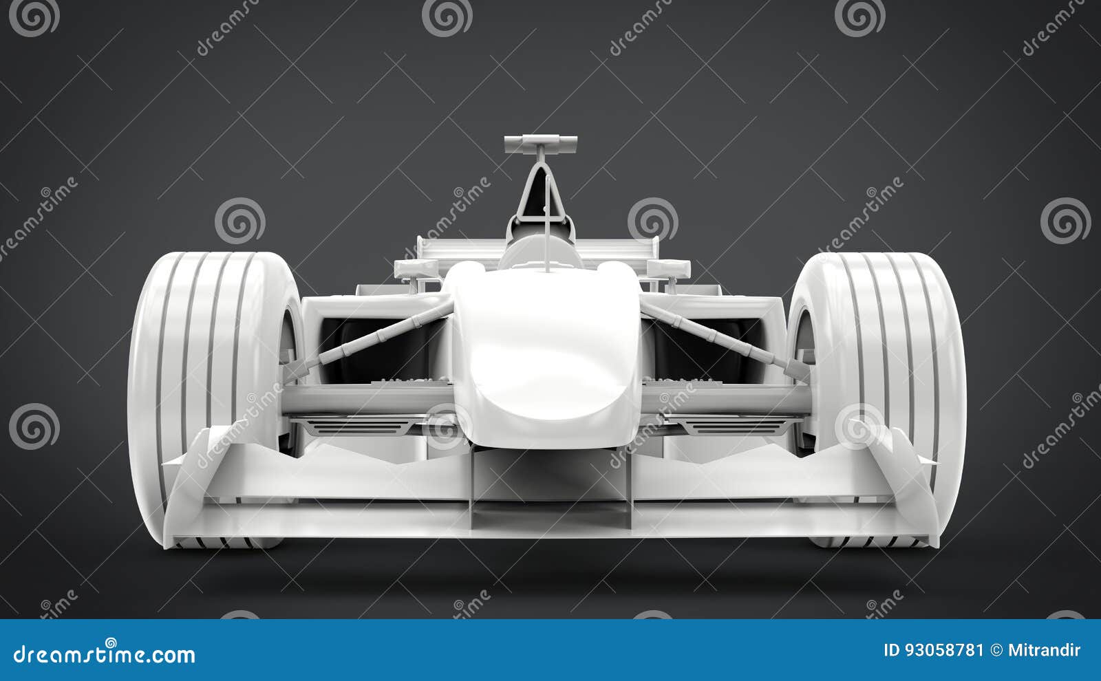 White Formula Racing Car - Closeup Shot Stock Illustration ...