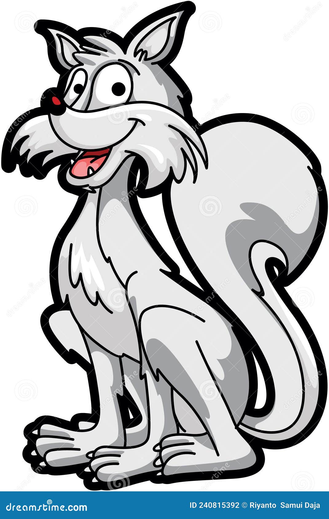 White Fox Cartoon Color Illustration Design Stock Vector - Illustration ...