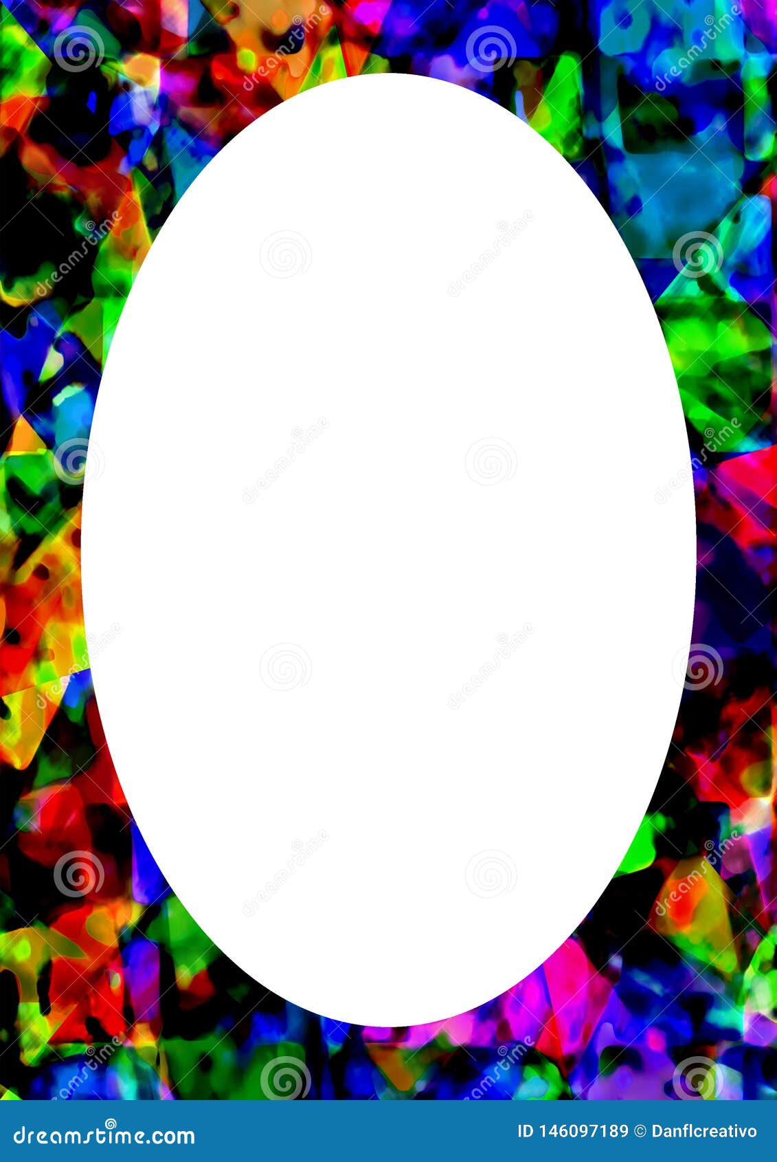 White Frame with Abstract Colored Rounded Borders Stock Illustration ...