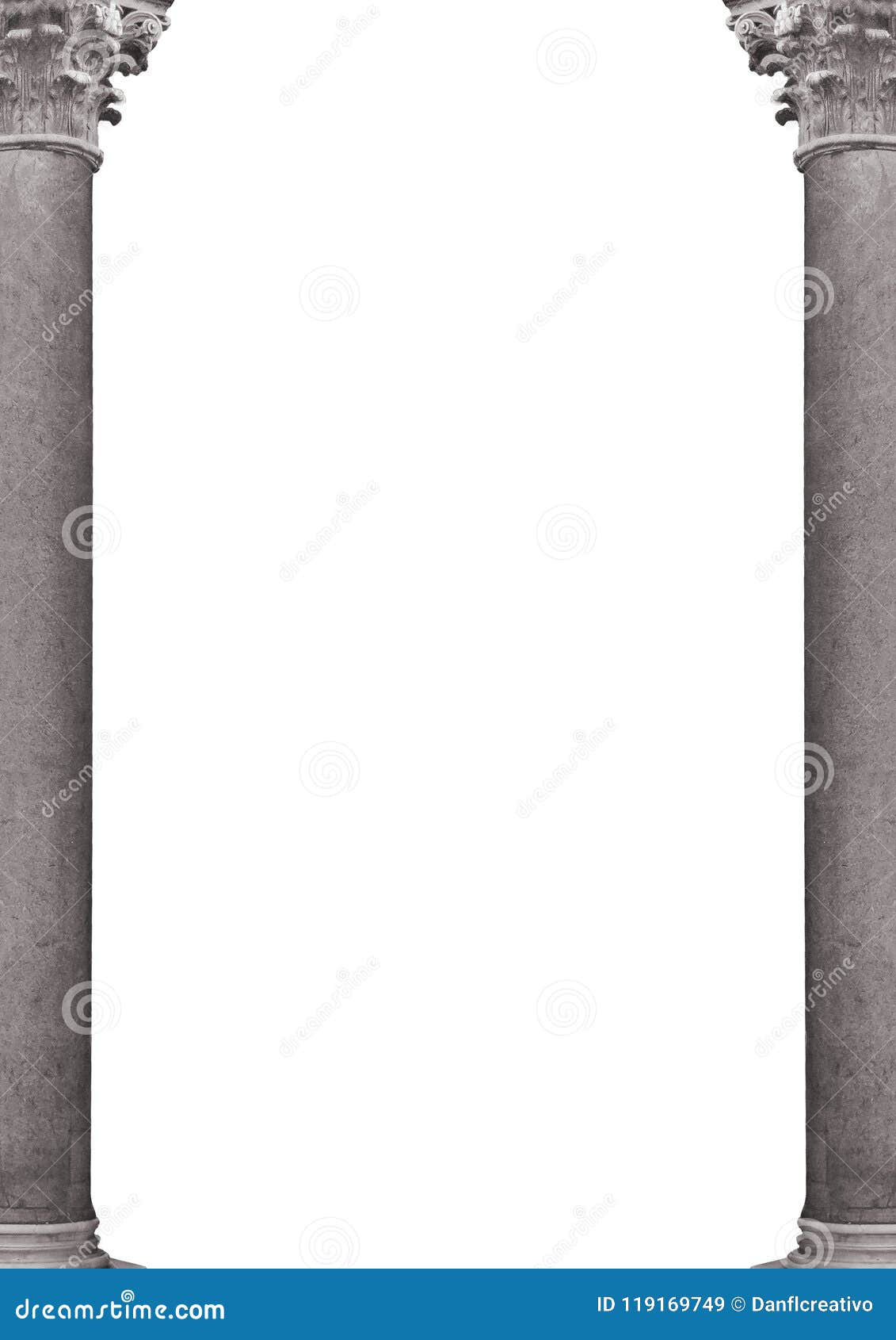 Portrait Frame with Corinthian Column Borders Stock Image - Image of ...