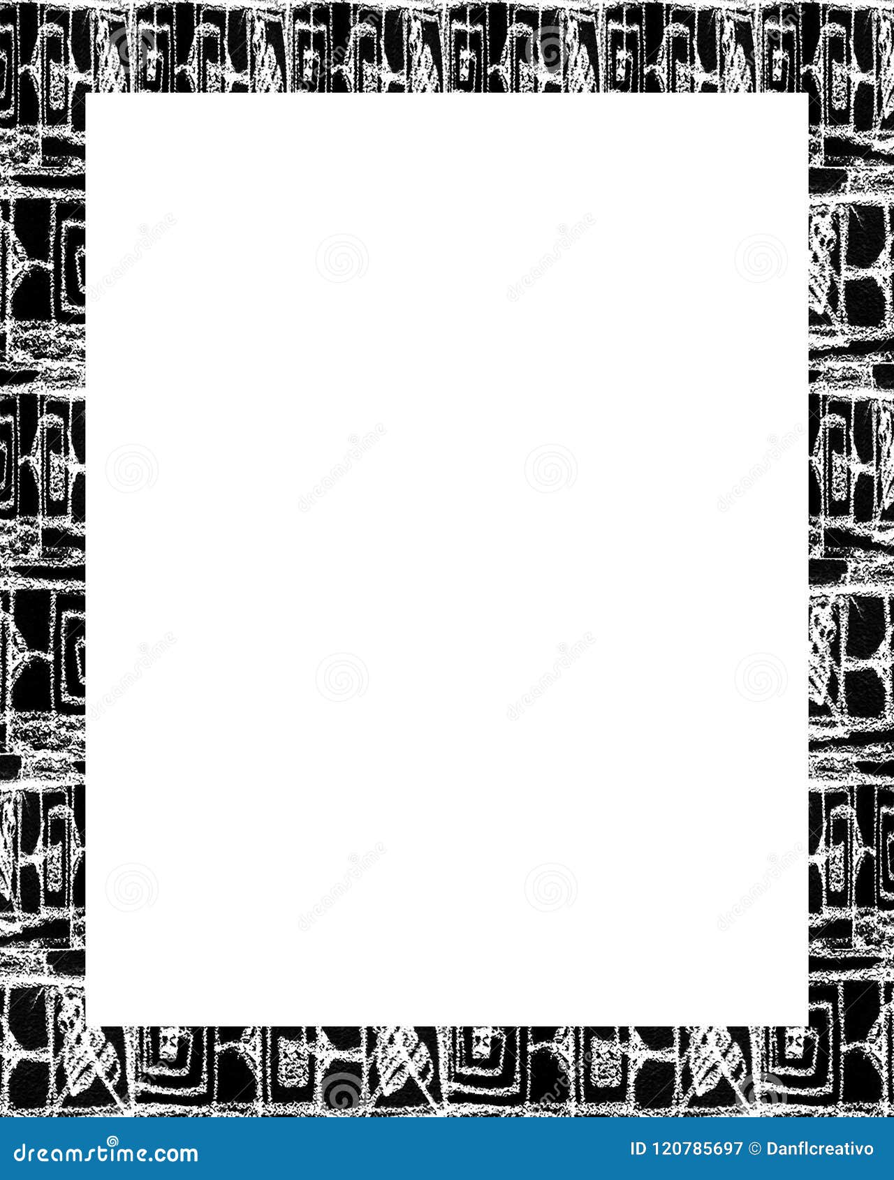 White Frame with Decorated Borders Stock Illustration - Illustration of ...