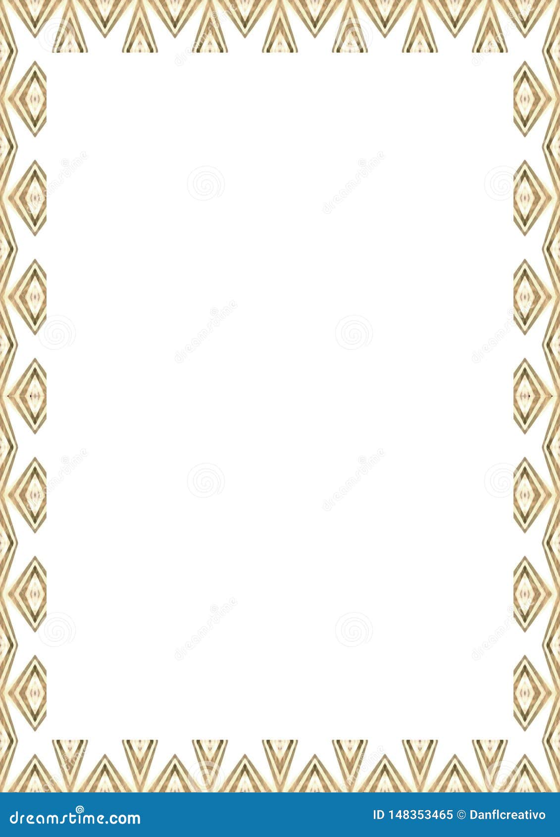 Empty Frame with Patterned Decorative Borders Stock Illustration ...