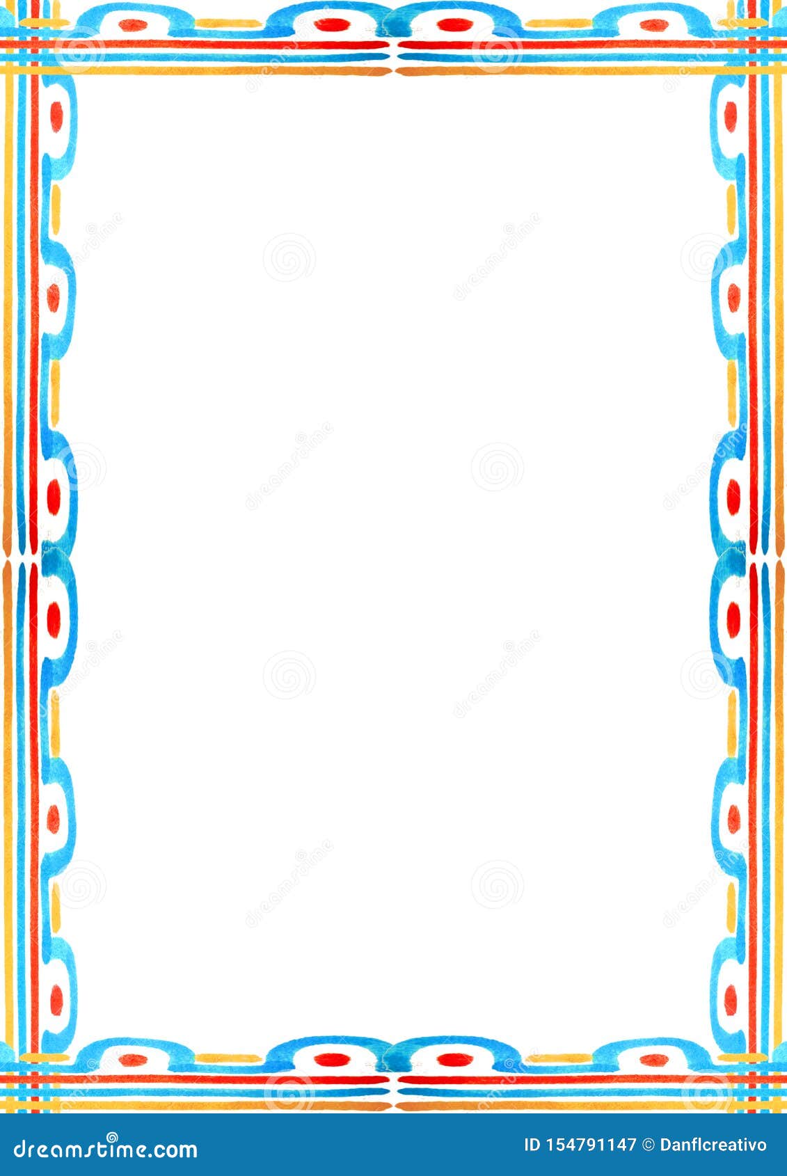 White Frame with Colored Borders Stock Illustration - Illustration of ...