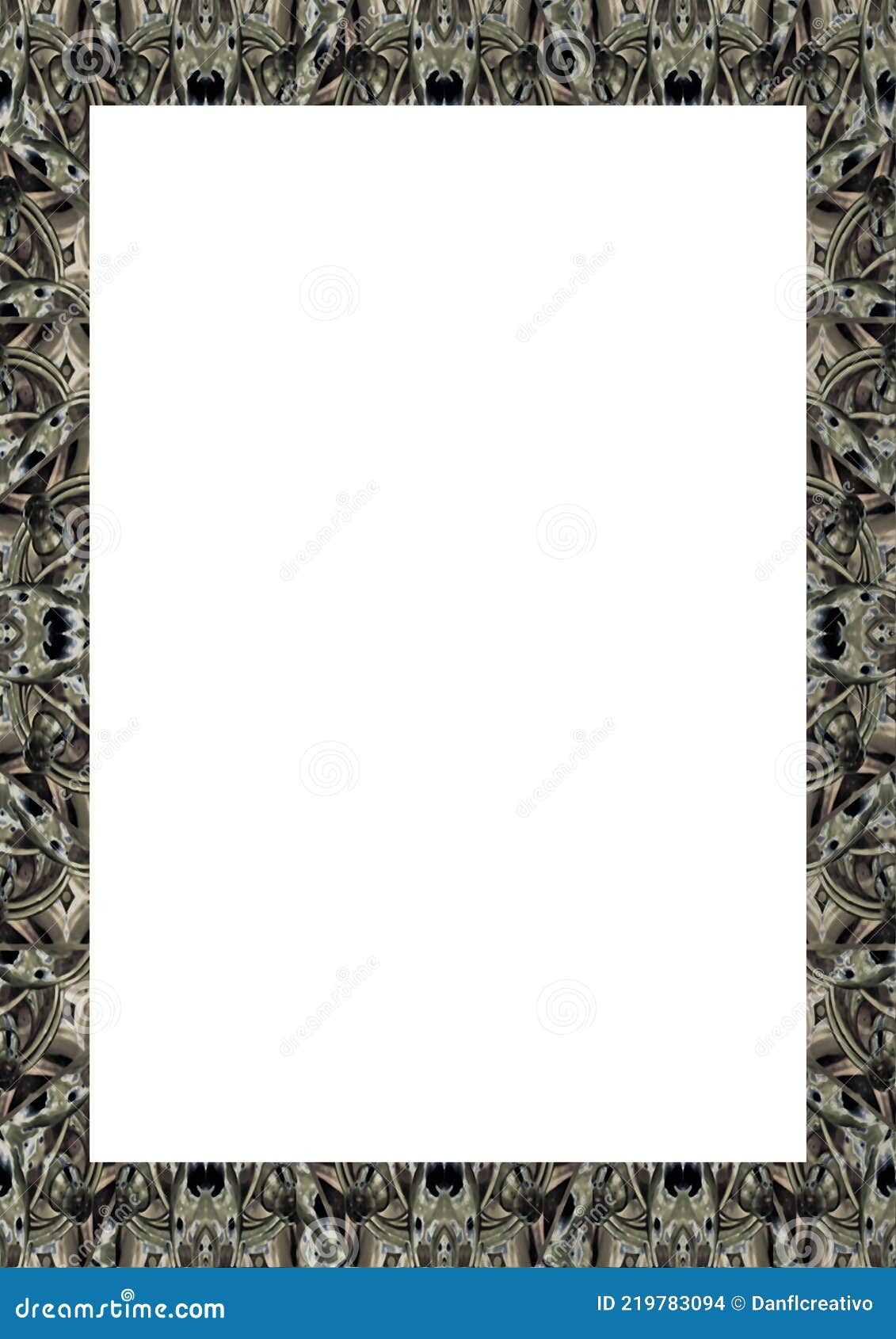 White Frame with Decorated Borders Stock Illustration - Illustration of ...