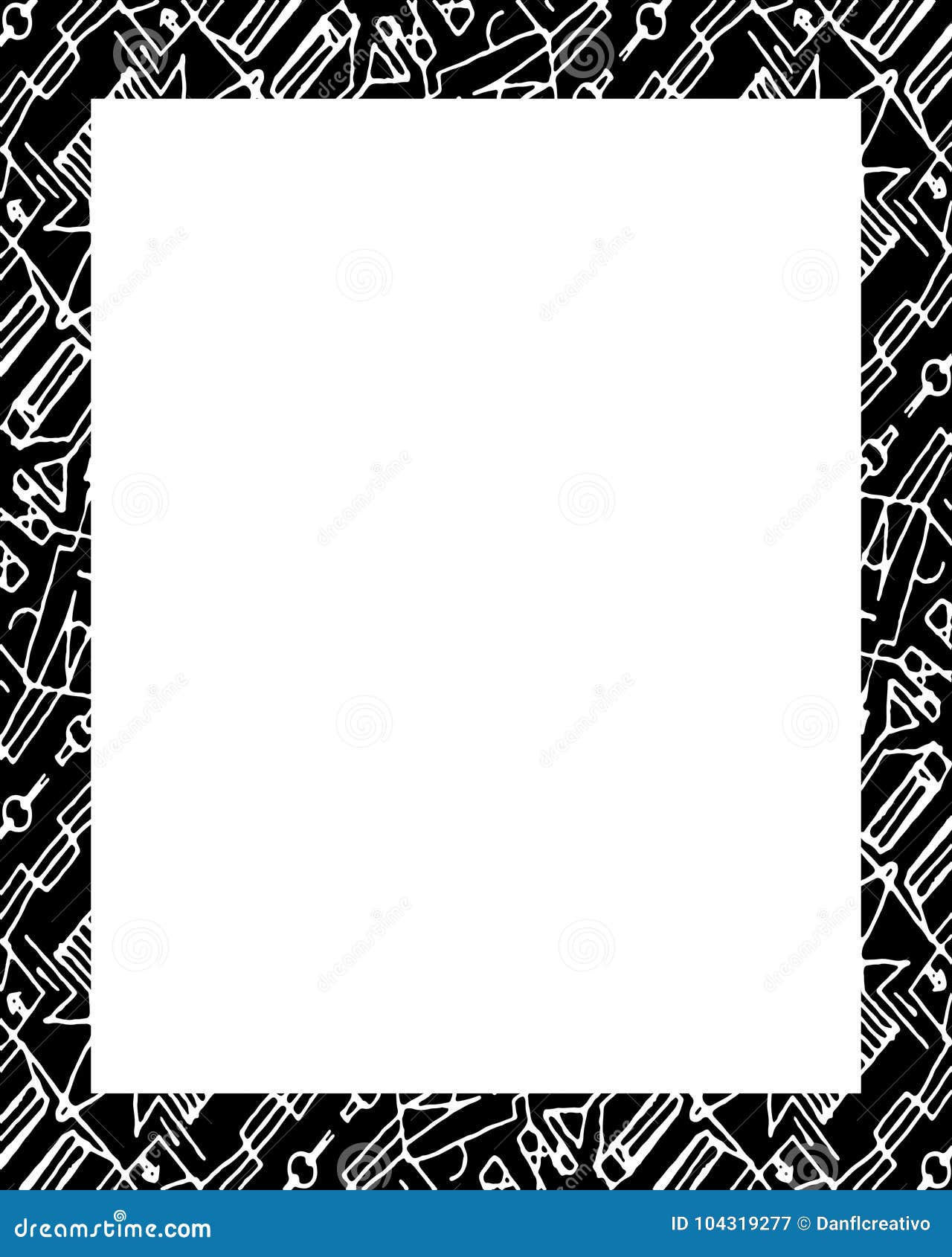 White Frame with Tribal Borders Stock Illustration - Illustration of ...