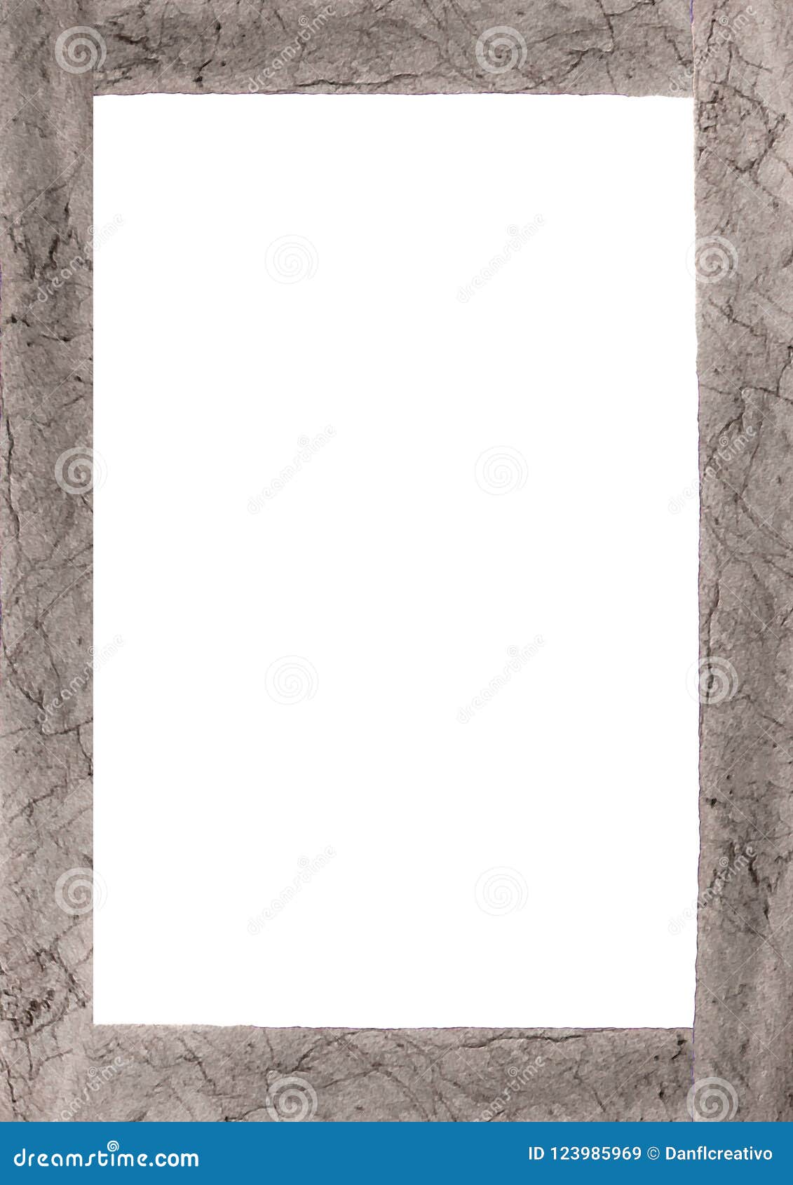 Portrait Blank Frame with Textured Borders Stock Image - Image of empty ...