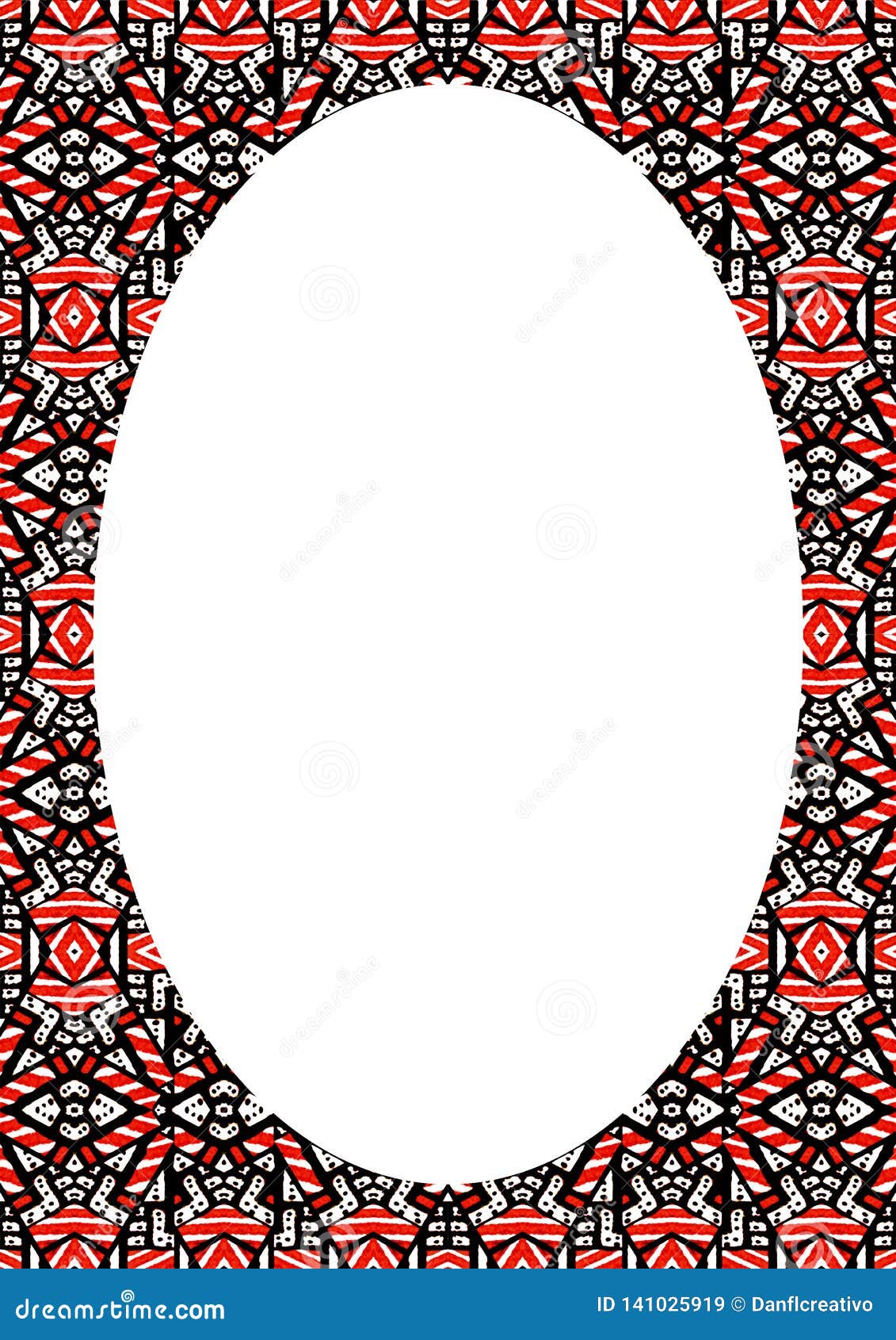 White Frame Background with Ethnic Decorative Rounded Edges Stock ...