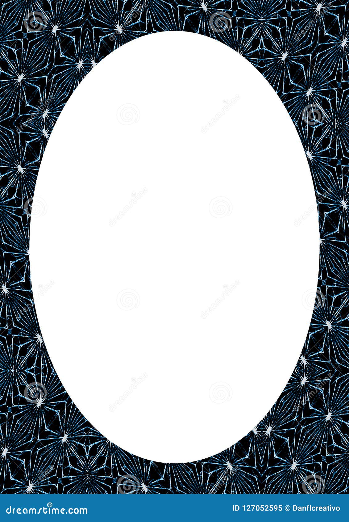 White Frame with Blue Decorated Circle Borders Stock Image - Image of ...