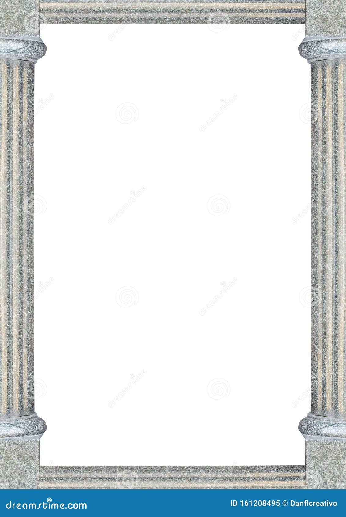 White Frame with Classical Column Borders Stock Image - Image of ...
