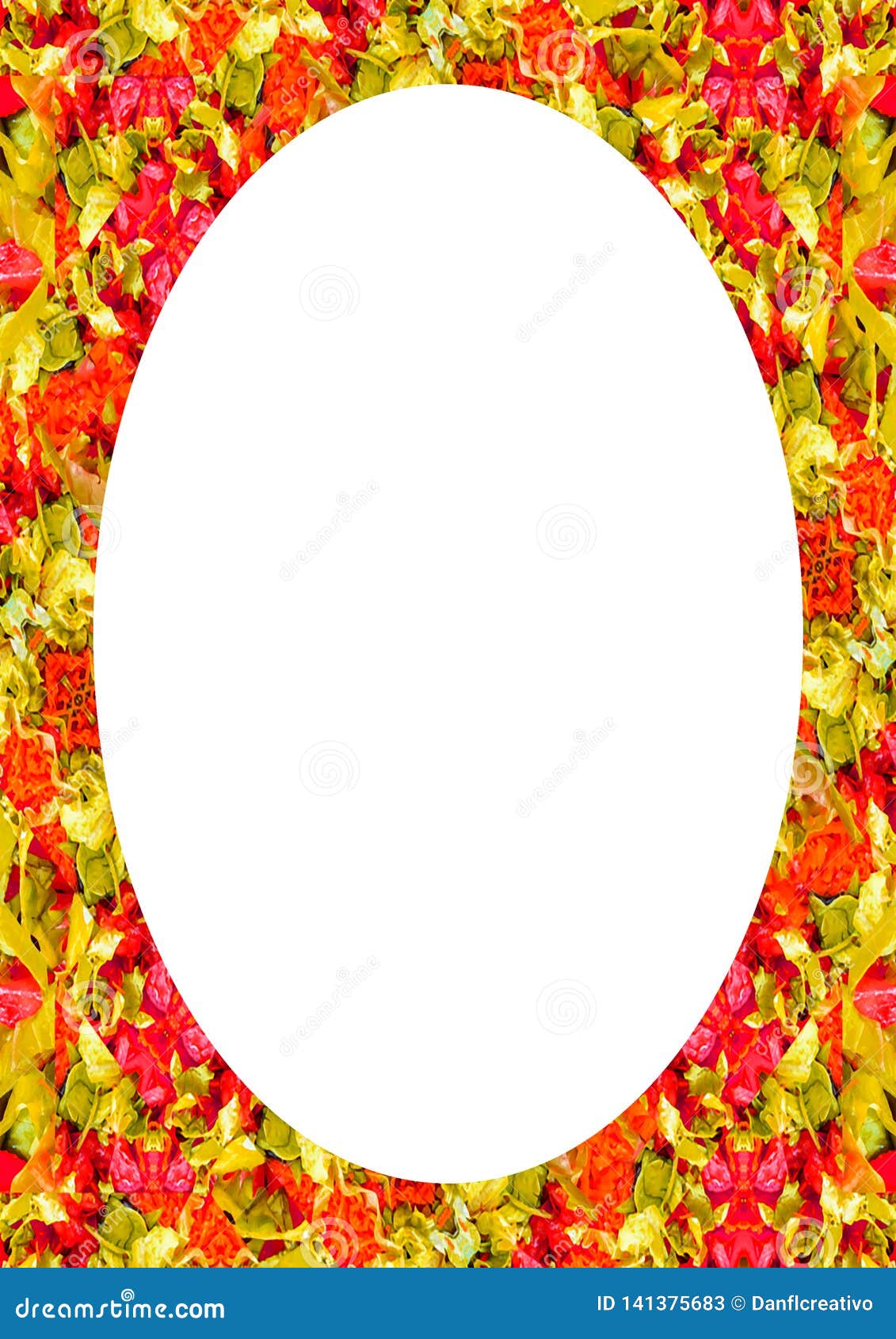 White Frame with Colored Decorated Rounded Edges Stock Illustration ...